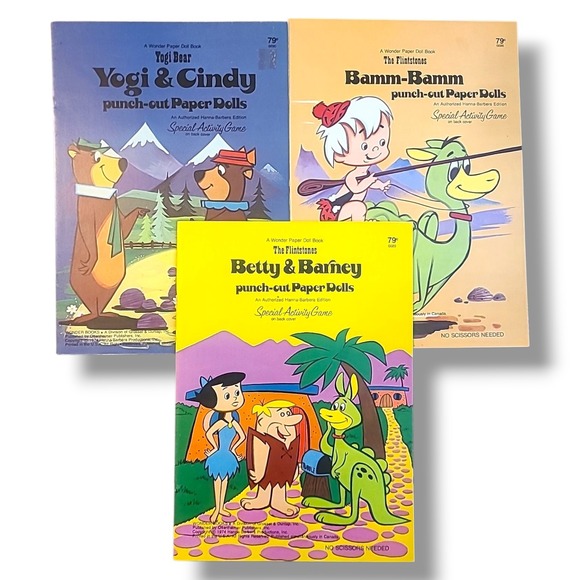 Toys | Hannabarbera Punchout Paper Dolls Lot Flintstones Yogi Bear 1974 ...